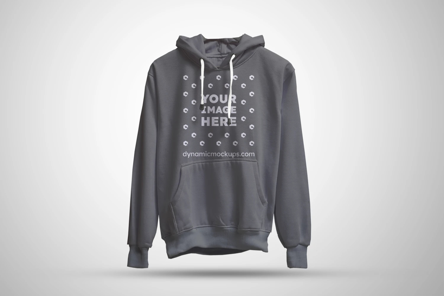 3D Gray Hoodie Mockup Front View Template #276 + PSD | Use It Now