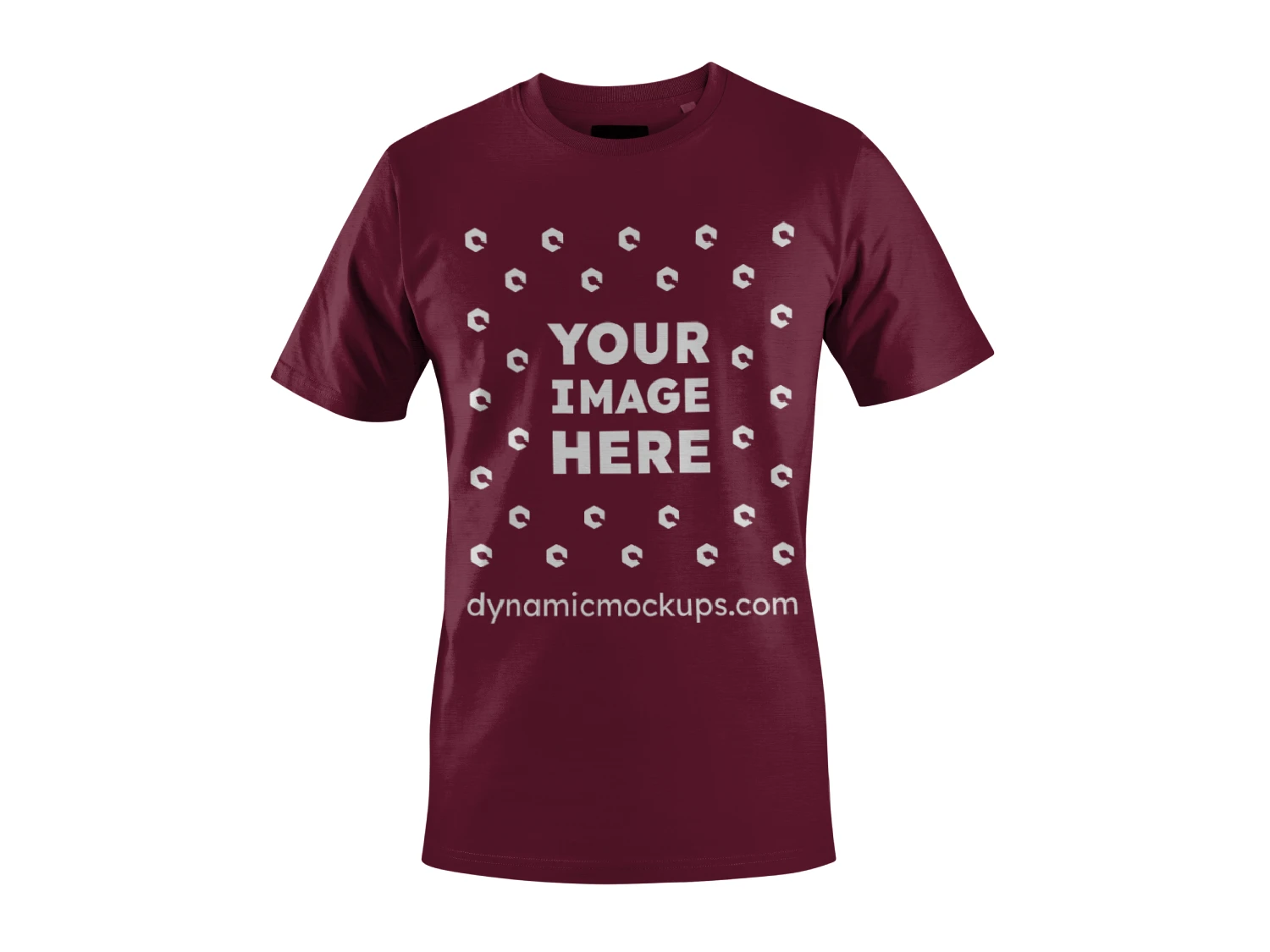 3D Maroon T-shirt Mockup Front View Template #1770 + PSD | Use It Now