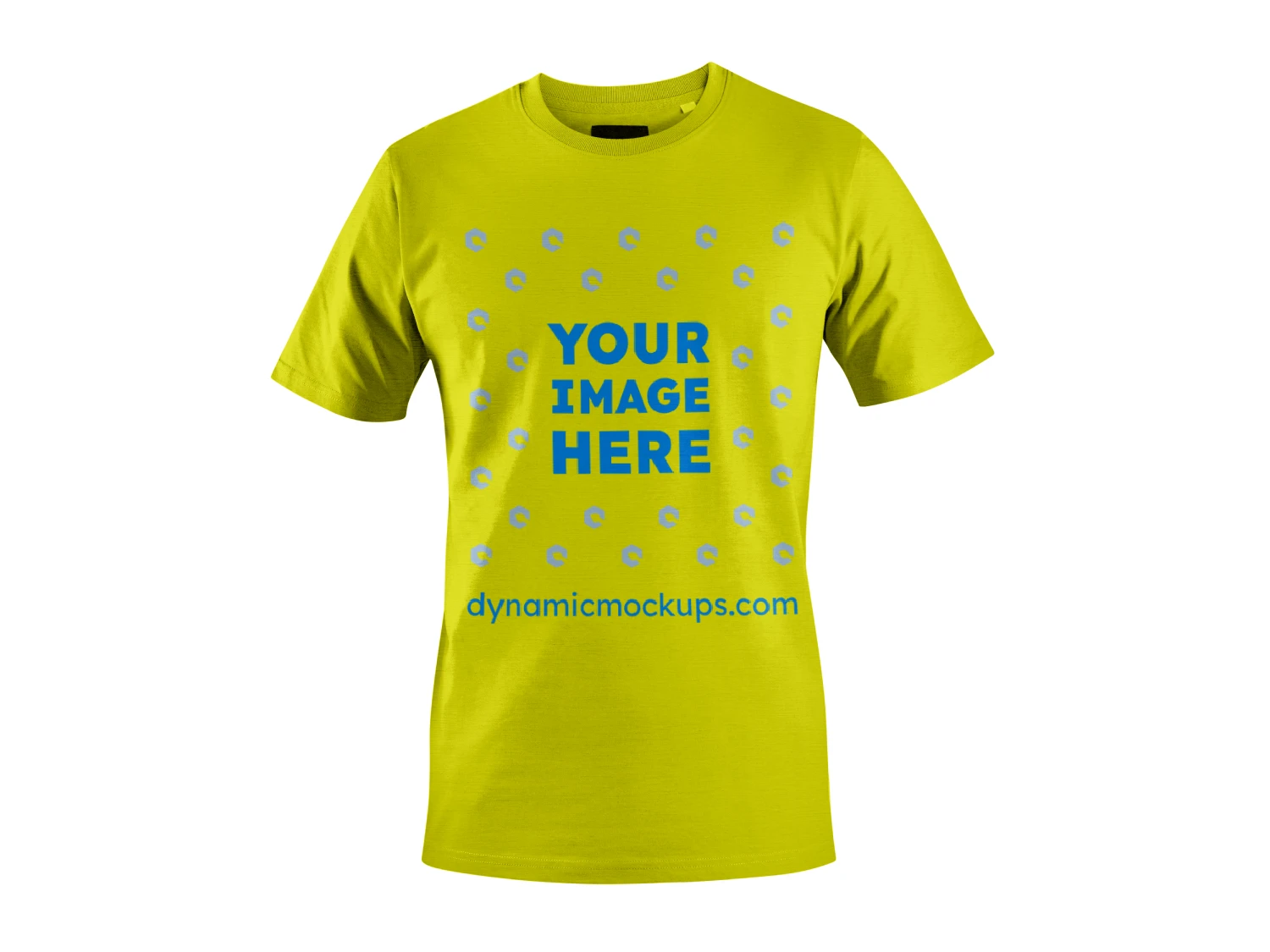 3d Yellow T Shirt Mockup Front View Template