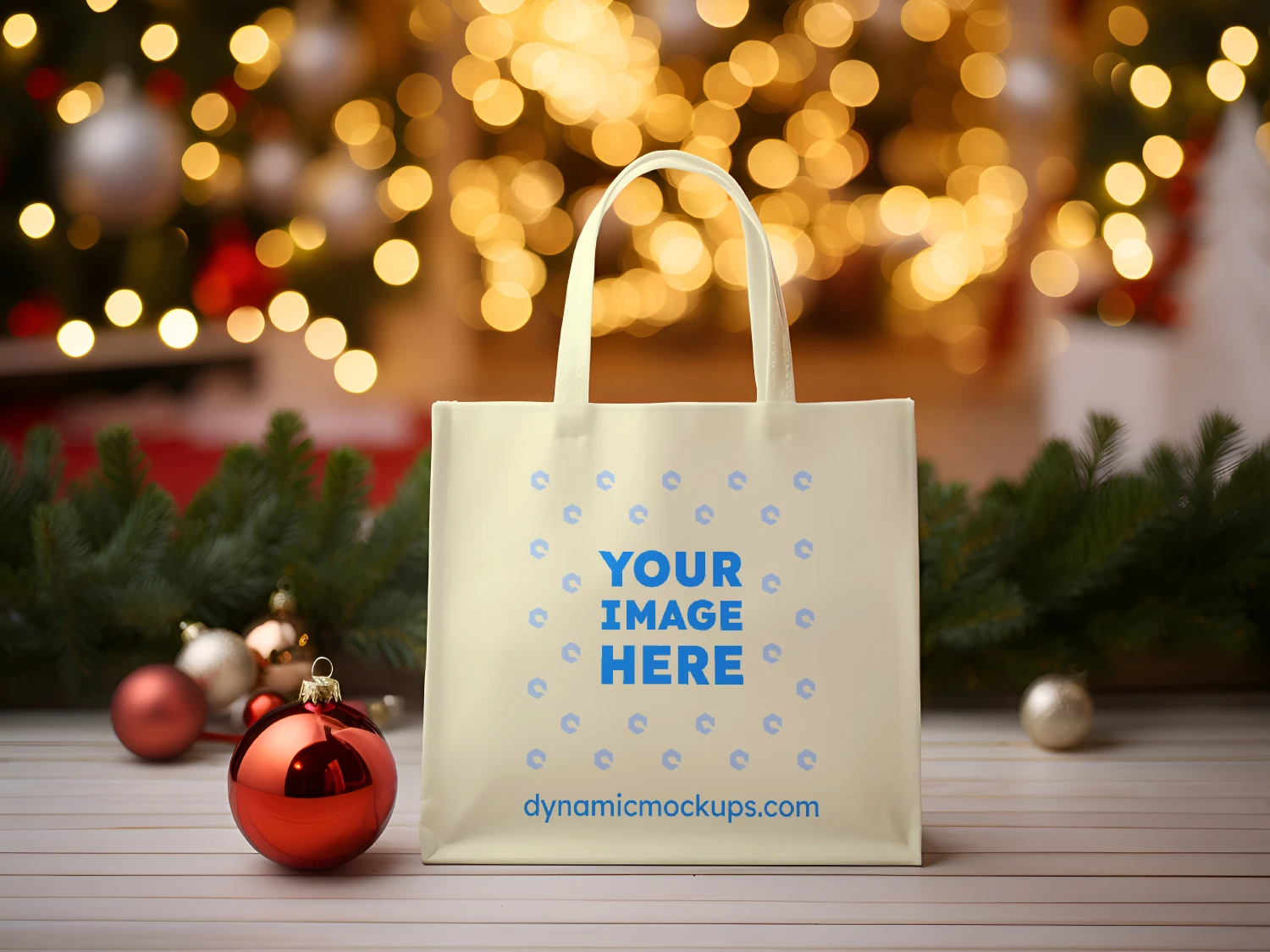 Cream Canvas Tote Bag Mockup Front View Template #656 + PSD | Use It Now