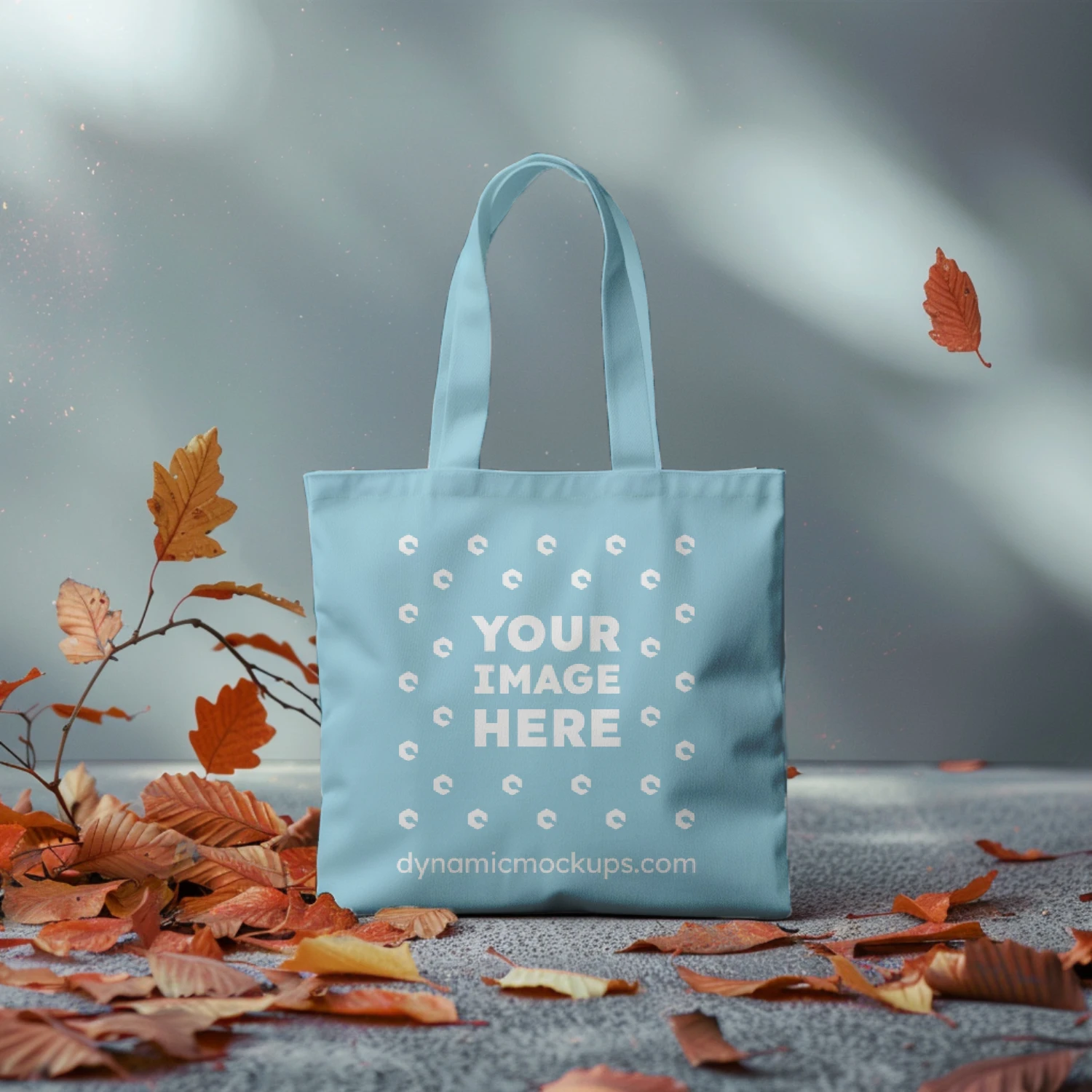 Light Blue Canvas Tote Bag Mockup Front View Template #665 + PSD | Use ...