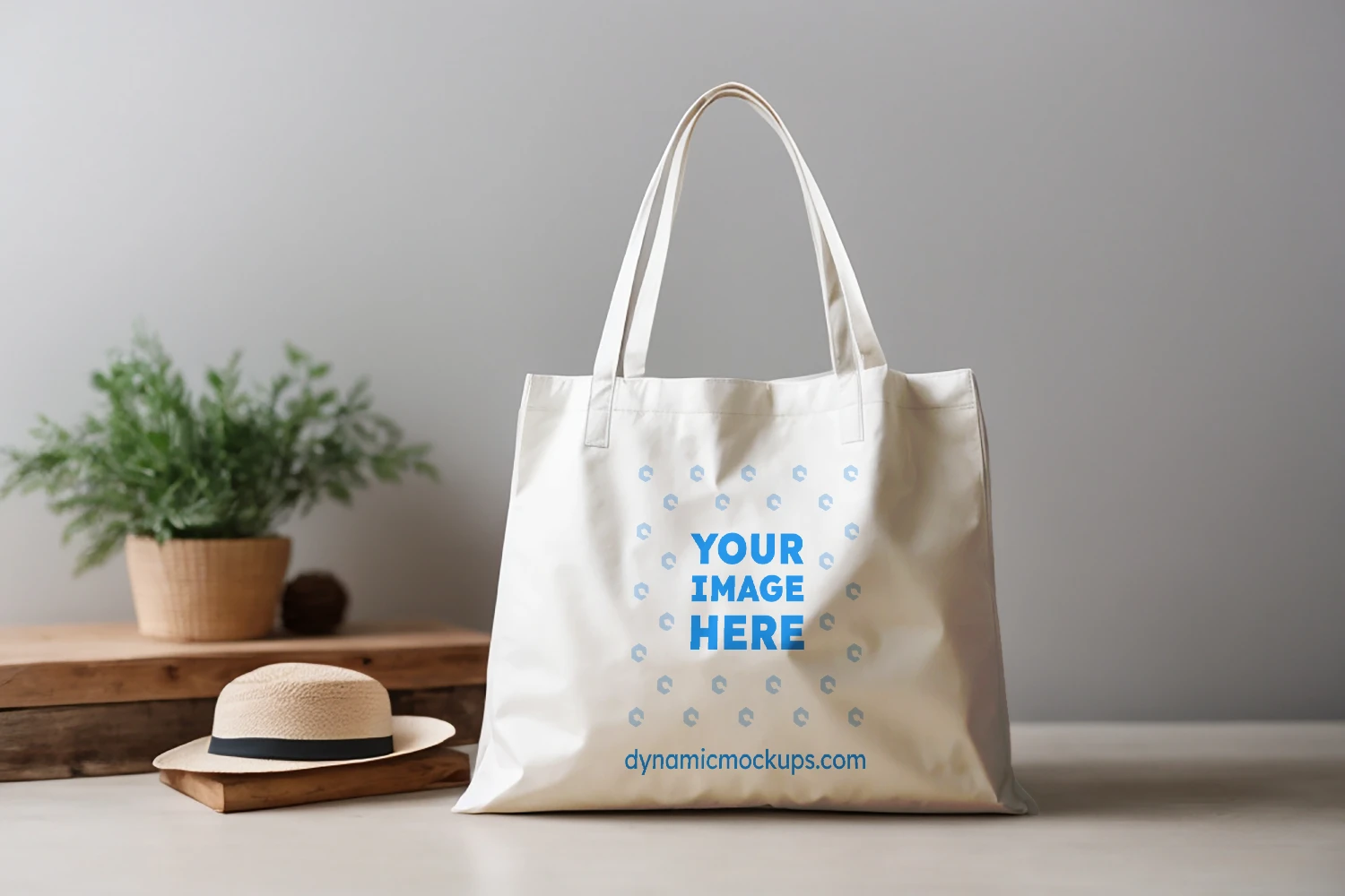 White Canvas Tote Bag Mockup Front View Template #633 + PSD | Use It Now