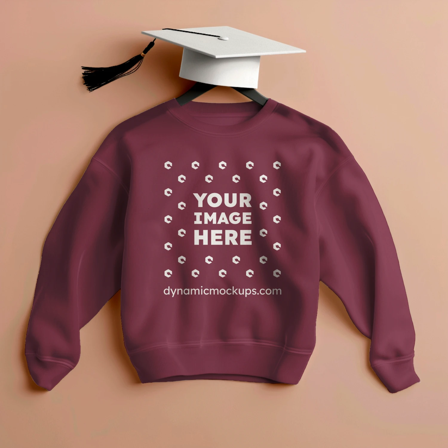 Flat Lay Maroon Sweatshirt Mockup Front View Template #988 + PSD | Use ...