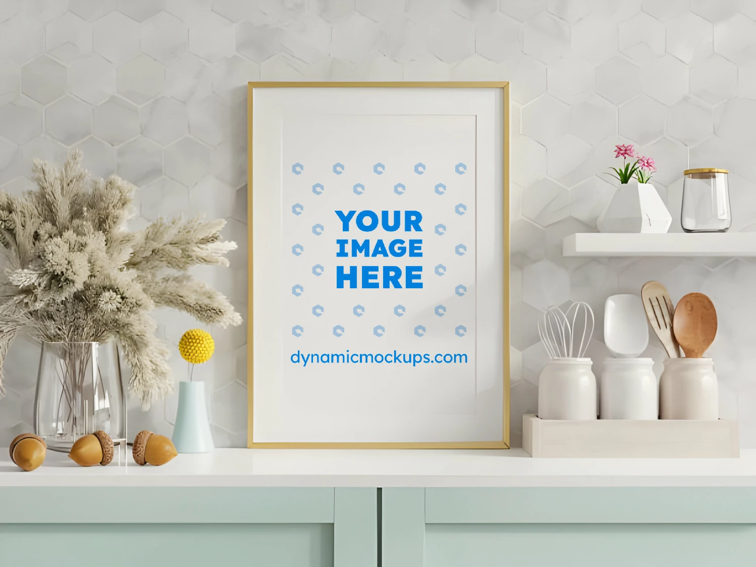 Kitchen Frame Wall Art Mockup Template #1444 + PSD | Use It Now