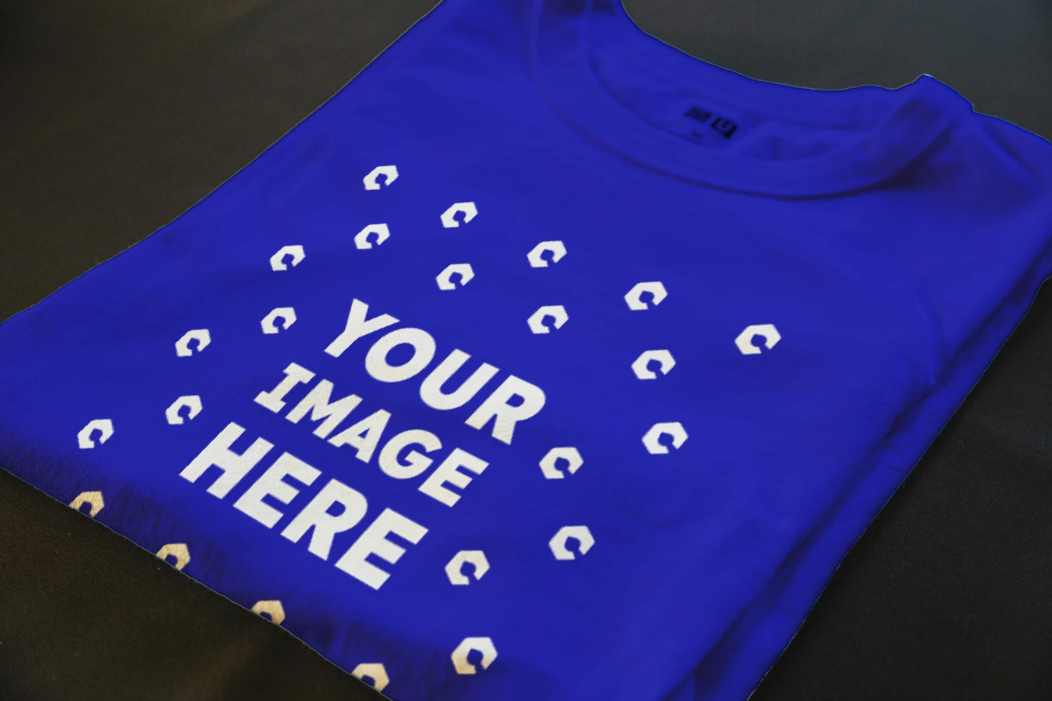 Flat Lay Blue T-shirt Mockup Front View Template #3829 + PSD | Use It Now