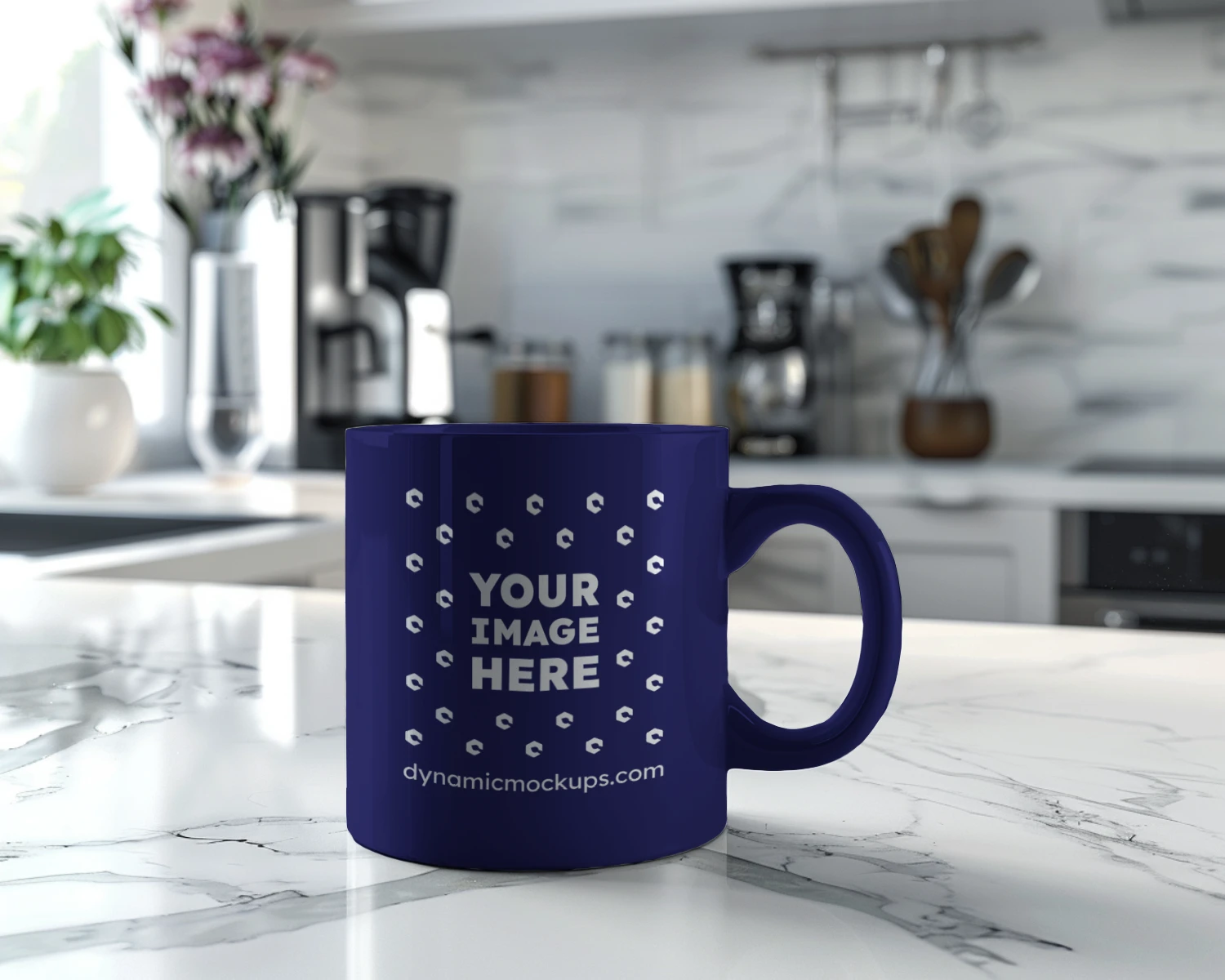 11oz Blank Navy Blue Ceramic Coffee Mug Mockup Template #5854 + PSD ...
