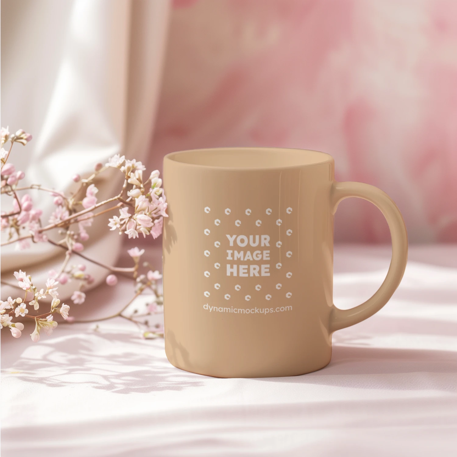 11oz Blank Tan Ceramic Coffee Mug Mockup Template #5818 + PSD | Use It Now