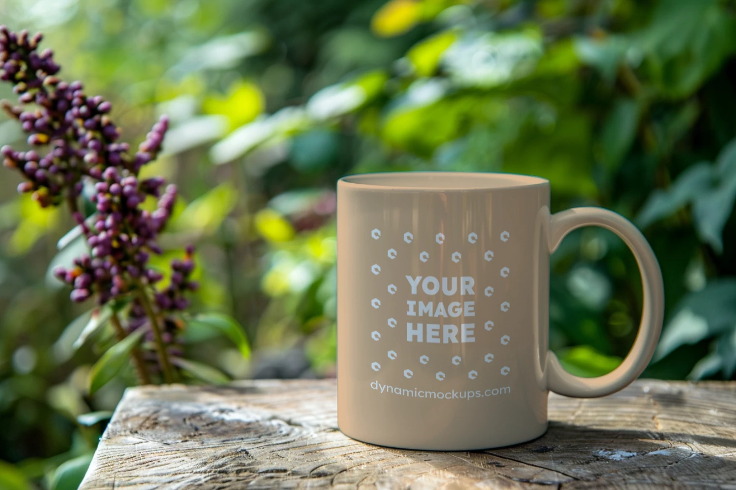 11oz Blank Tan Ceramic Coffee Mug Mockup Template