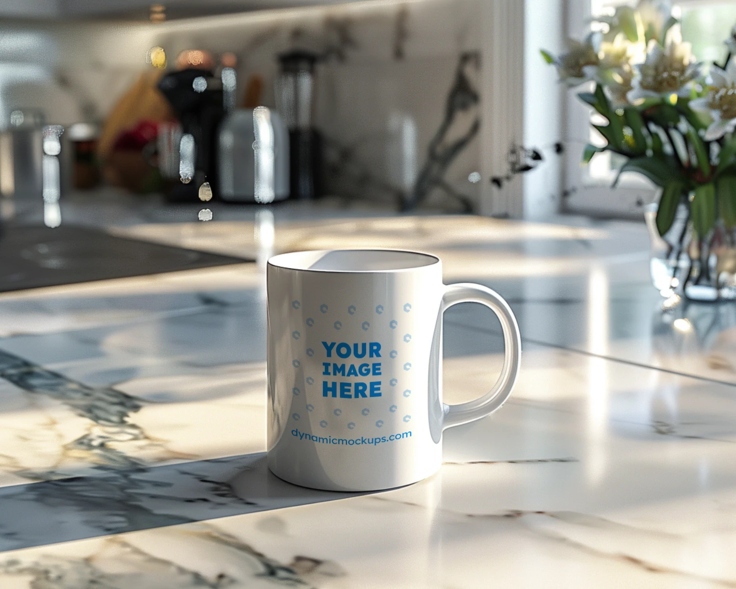 11oz Blank White Ceramic Coffee Mug Mockup Template