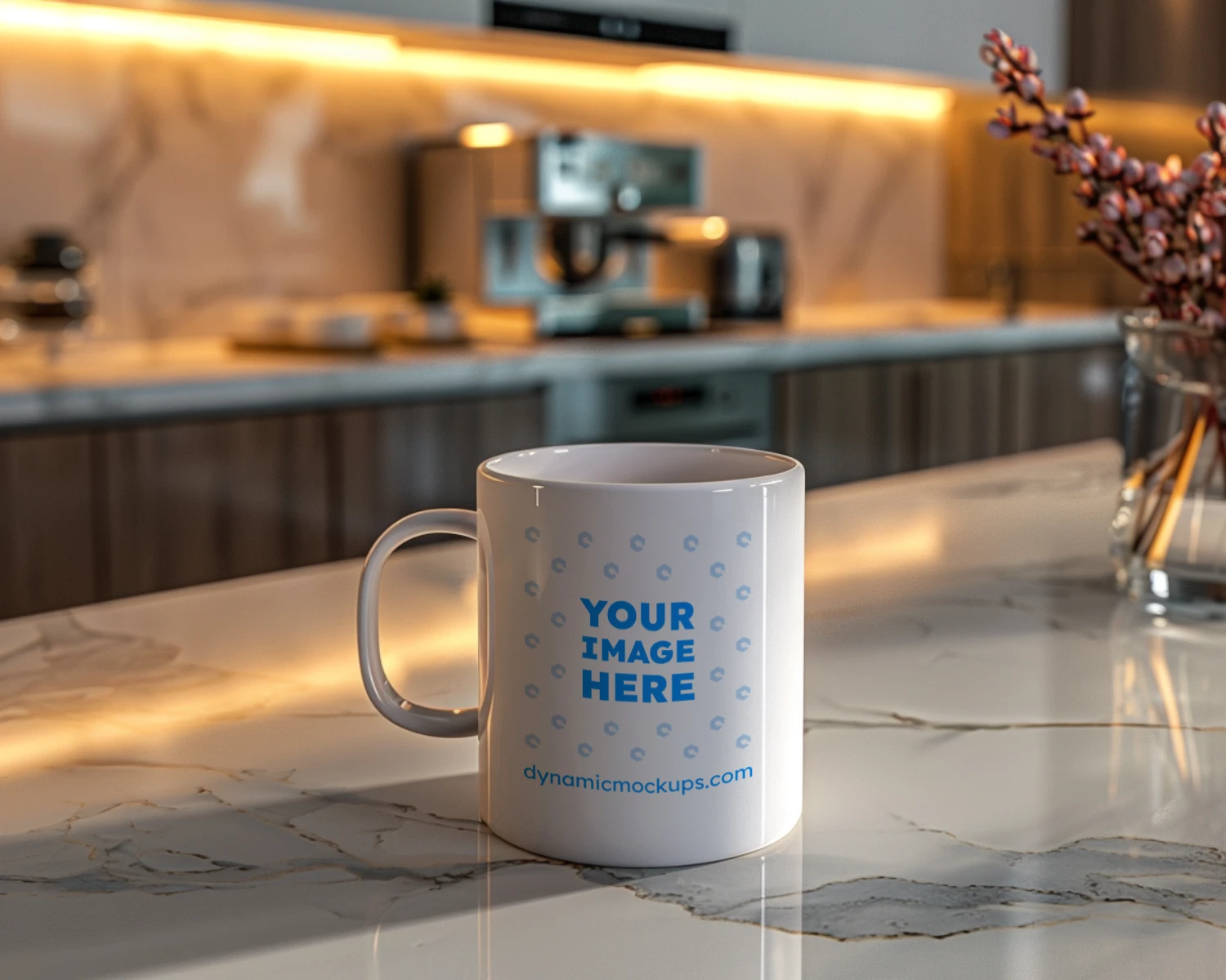 11oz Blank White Ceramic Coffee Mug Mockup Template