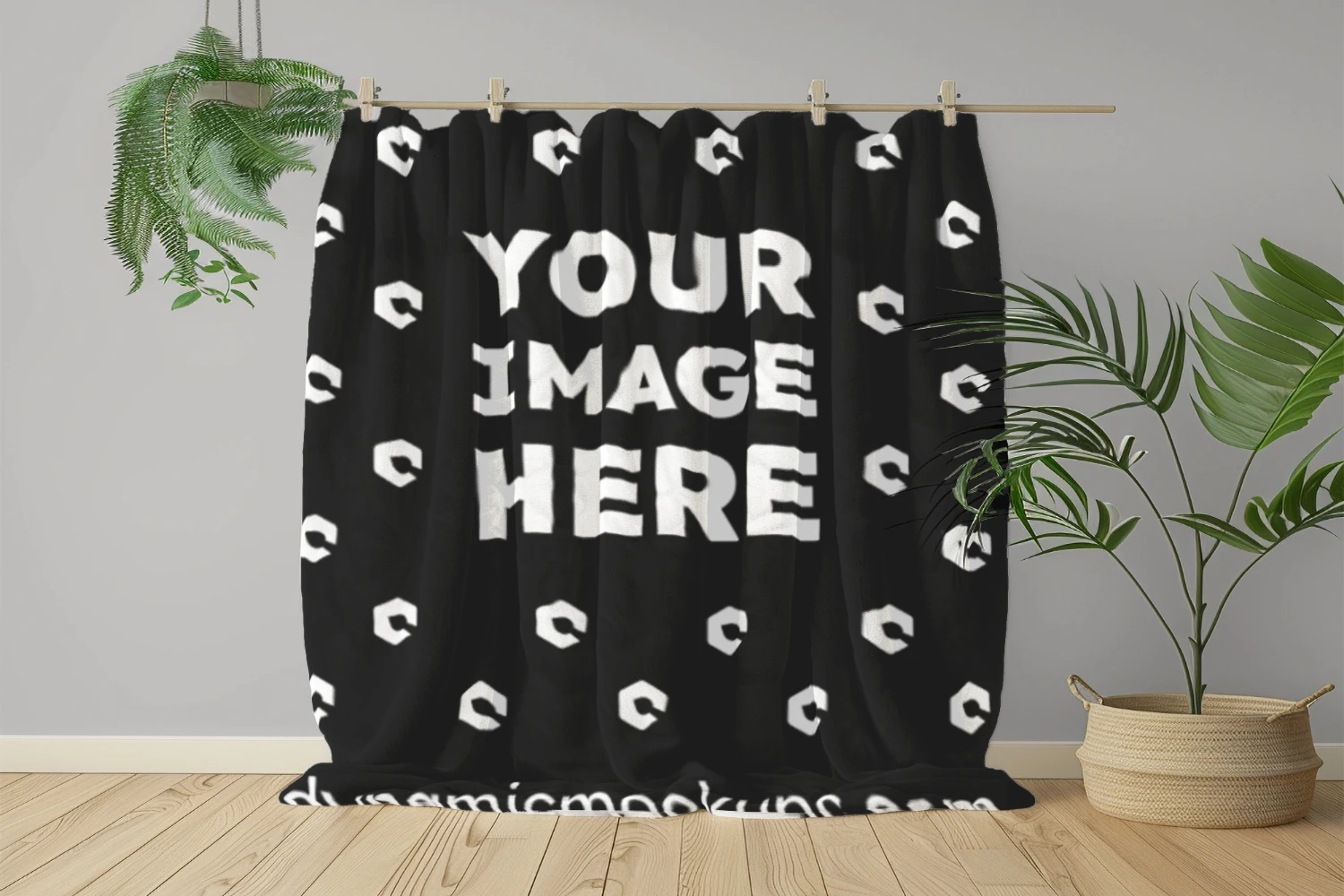 Black Blanket Mockup Template #4229 + PSD | Use It Now