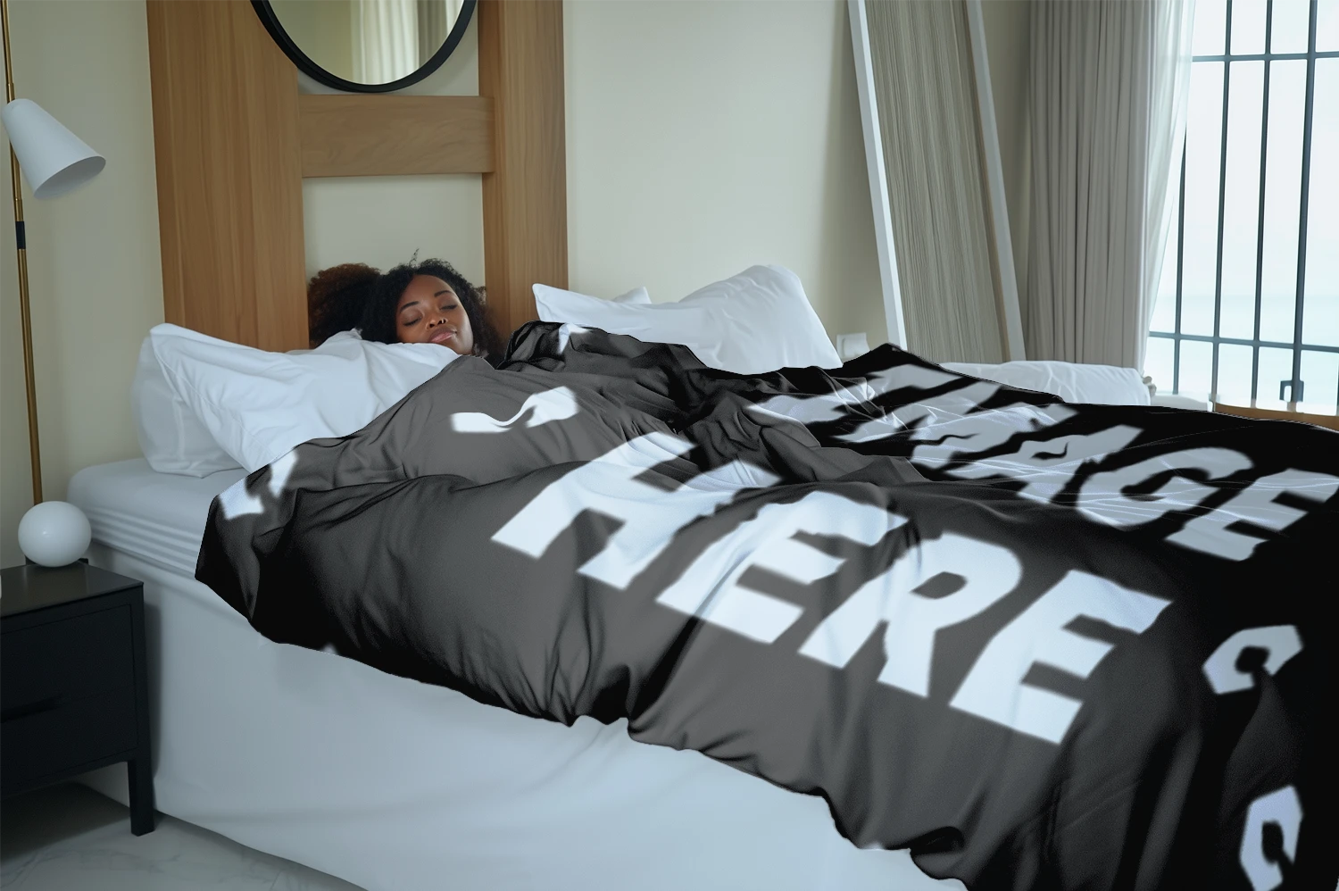 Black Blanket Mockup Template #4242 + PSD | Use It Now