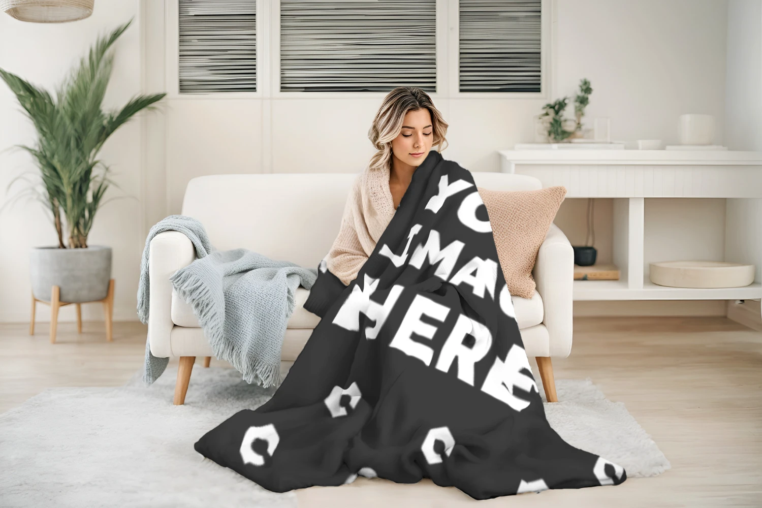 Black Blanket Mockup Template #4251 + PSD | Use It Now
