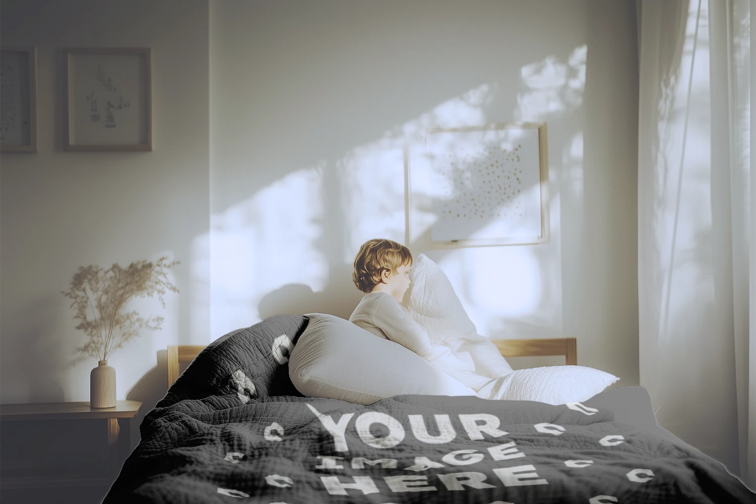 Black Blanket Mockup Template #4255 + PSD | Use It Now