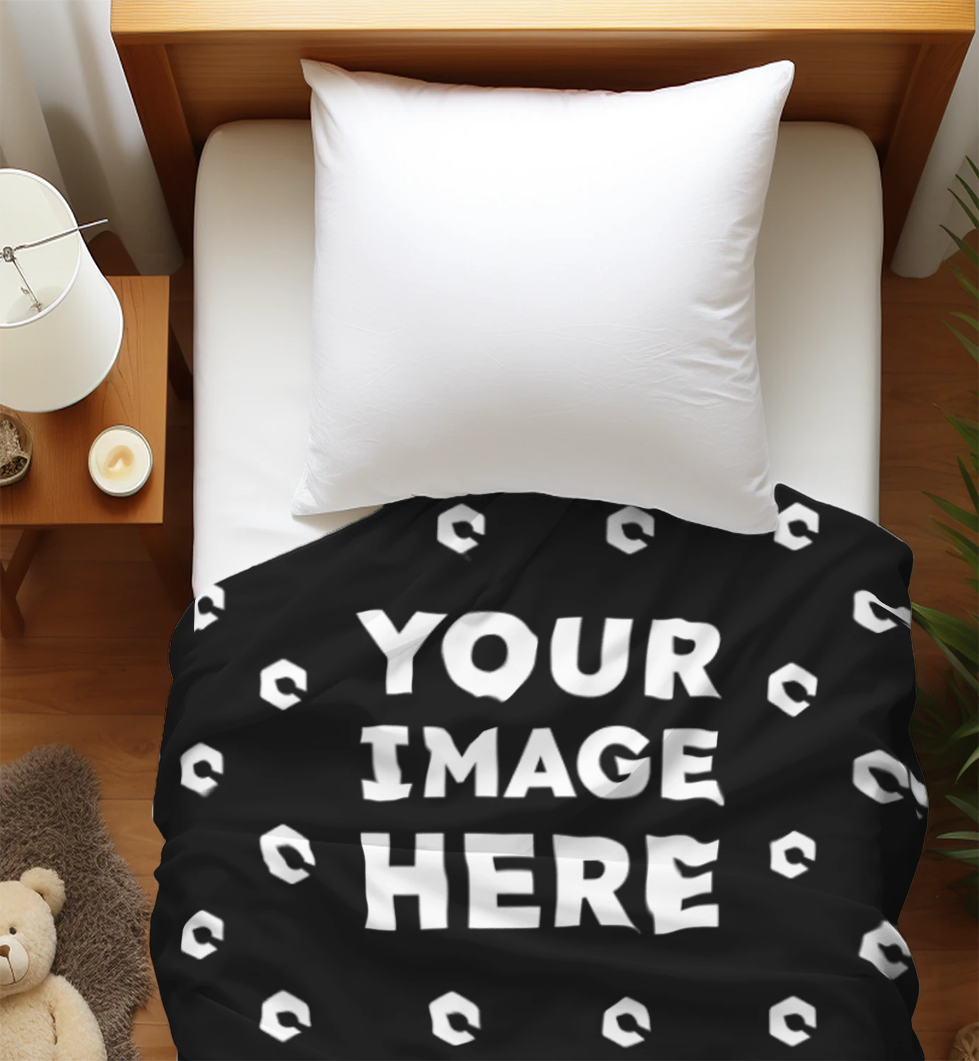 Black Blanket Mockup Template #4258 + PSD | Use It Now
