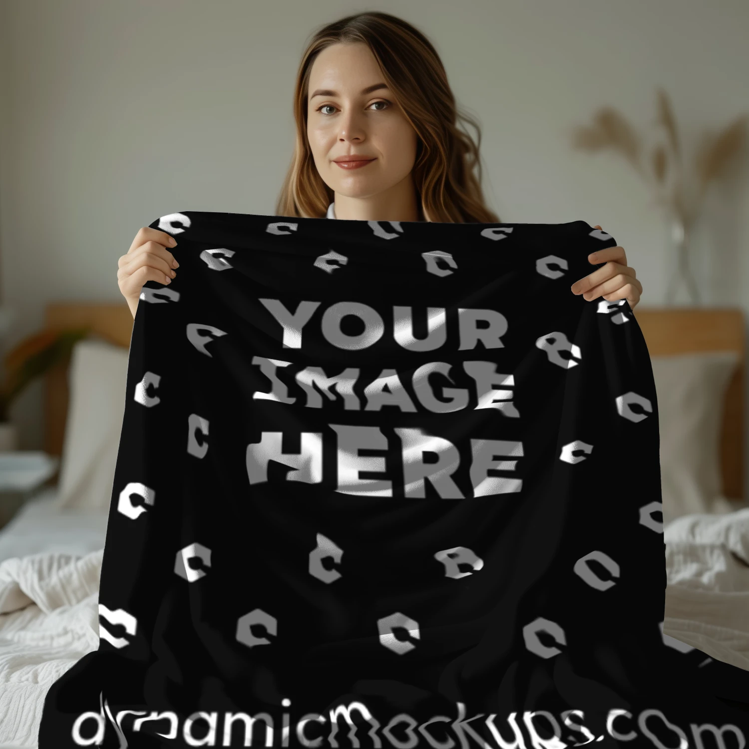 Black Blanket Mockup Template #4262 + PSD | Use It Now
