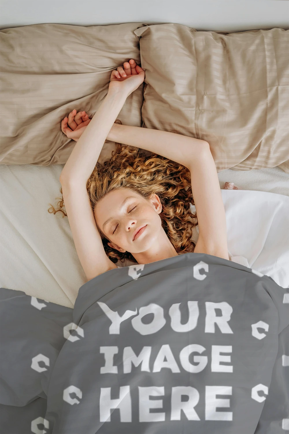 Gray Blanket Mockup Template #4260 + PSD | Use It Now