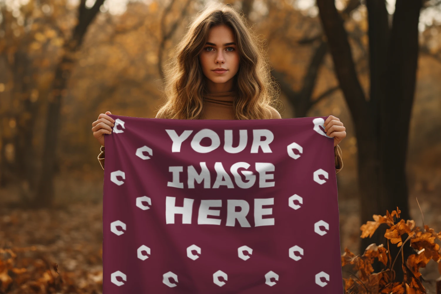 Maroon Blanket Mockup Template #4216 + PSD | Use It Now