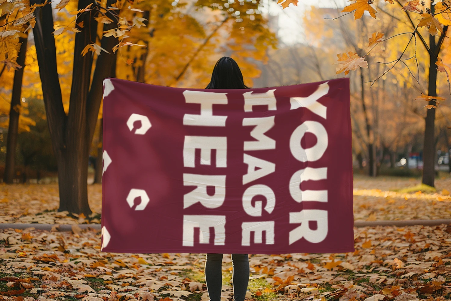 Maroon Blanket Mockup Template #4217 + PSD | Use It Now