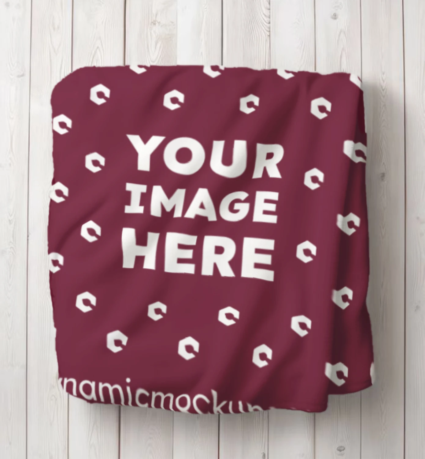 Maroon Blanket Mockup Template