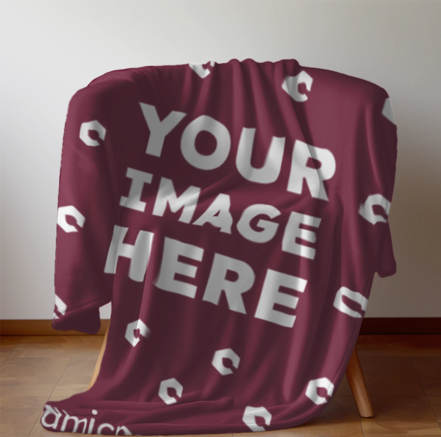 Maroon Blanket Mockup Template #4237 + PSD | Use It Now