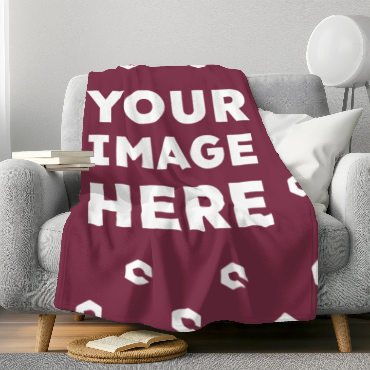 Maroon Blanket Mockup Template #4238 + PSD | Use It Now