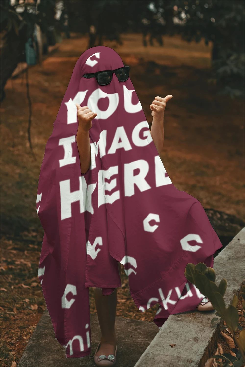 Maroon Blanket Mockup Template #4244 + PSD | Use It Now