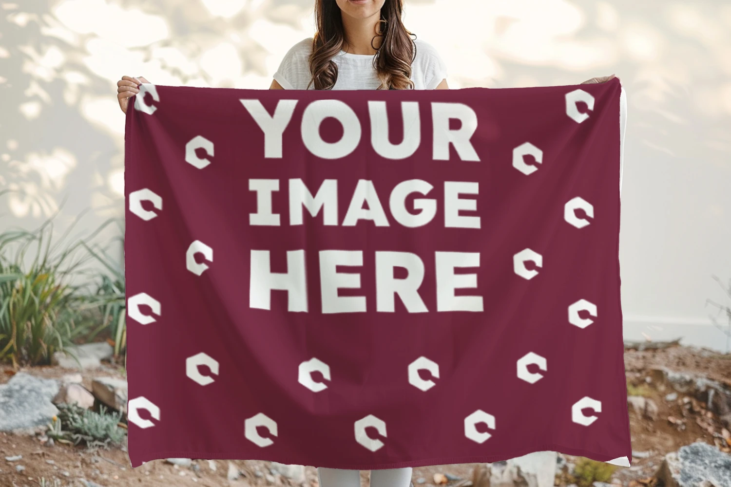 Maroon Blanket Mockup Template #4248 + PSD | Use It Now