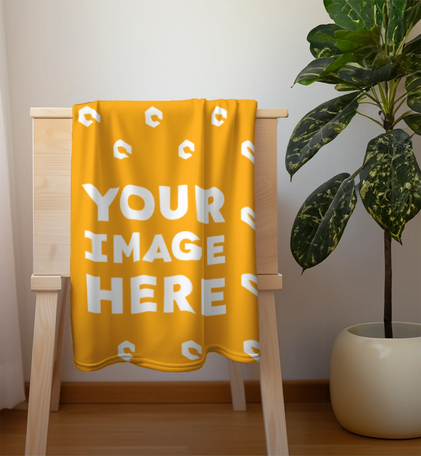 Orange Blanket Mockup Template #4220 + PSD | Use It Now