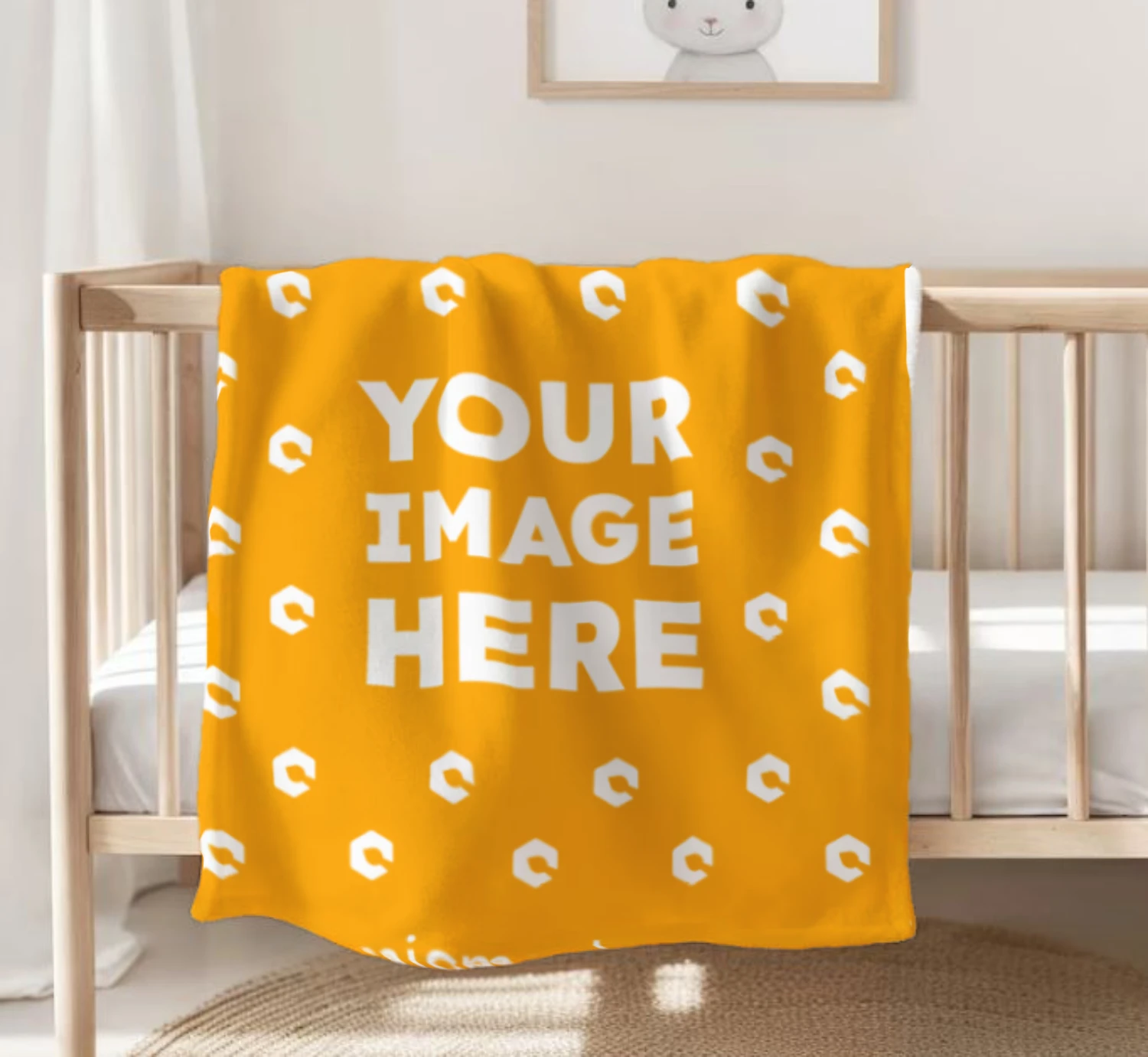 Orange Blanket Mockup Template #4228 + PSD | Use It Now