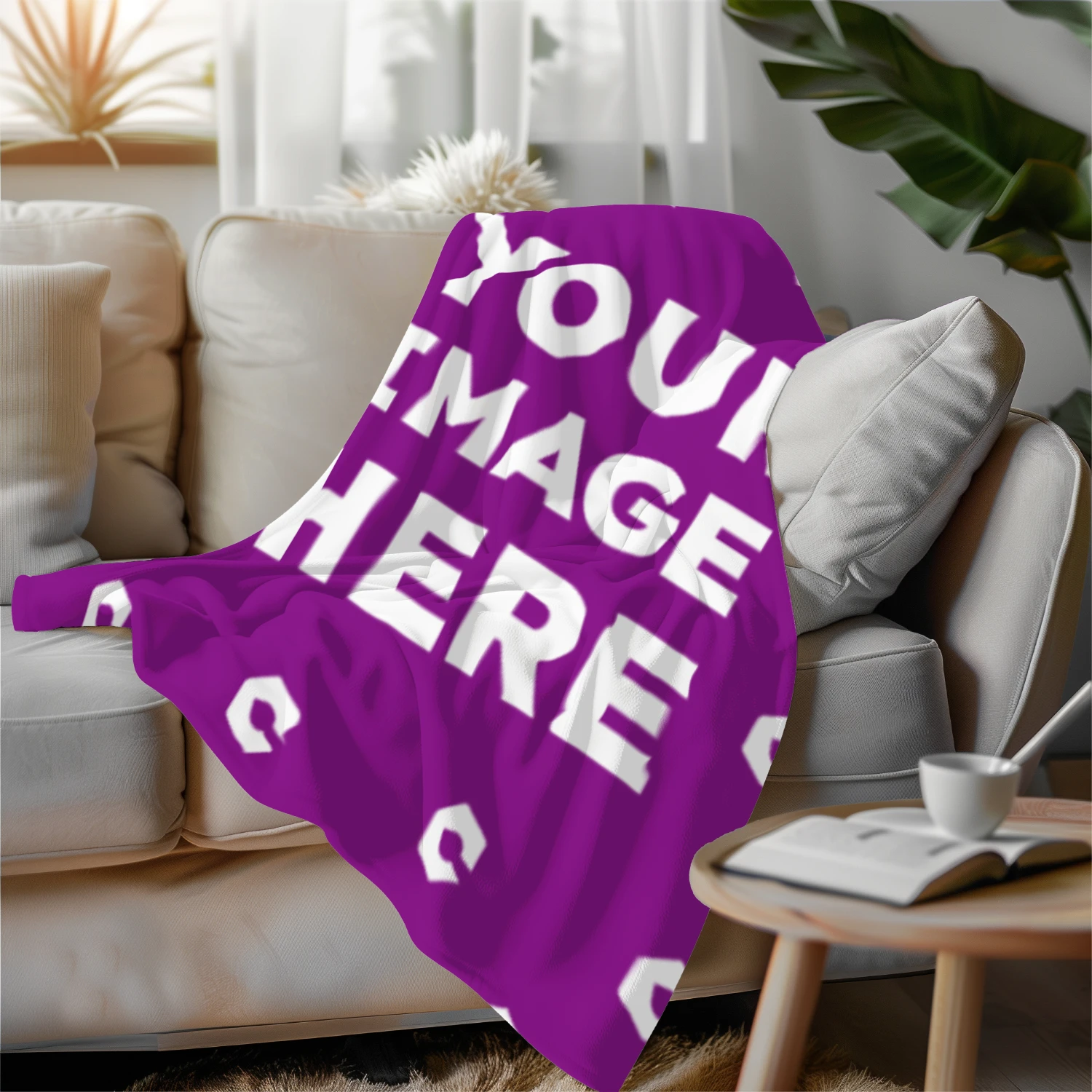 Purple Blanket Mockup Template