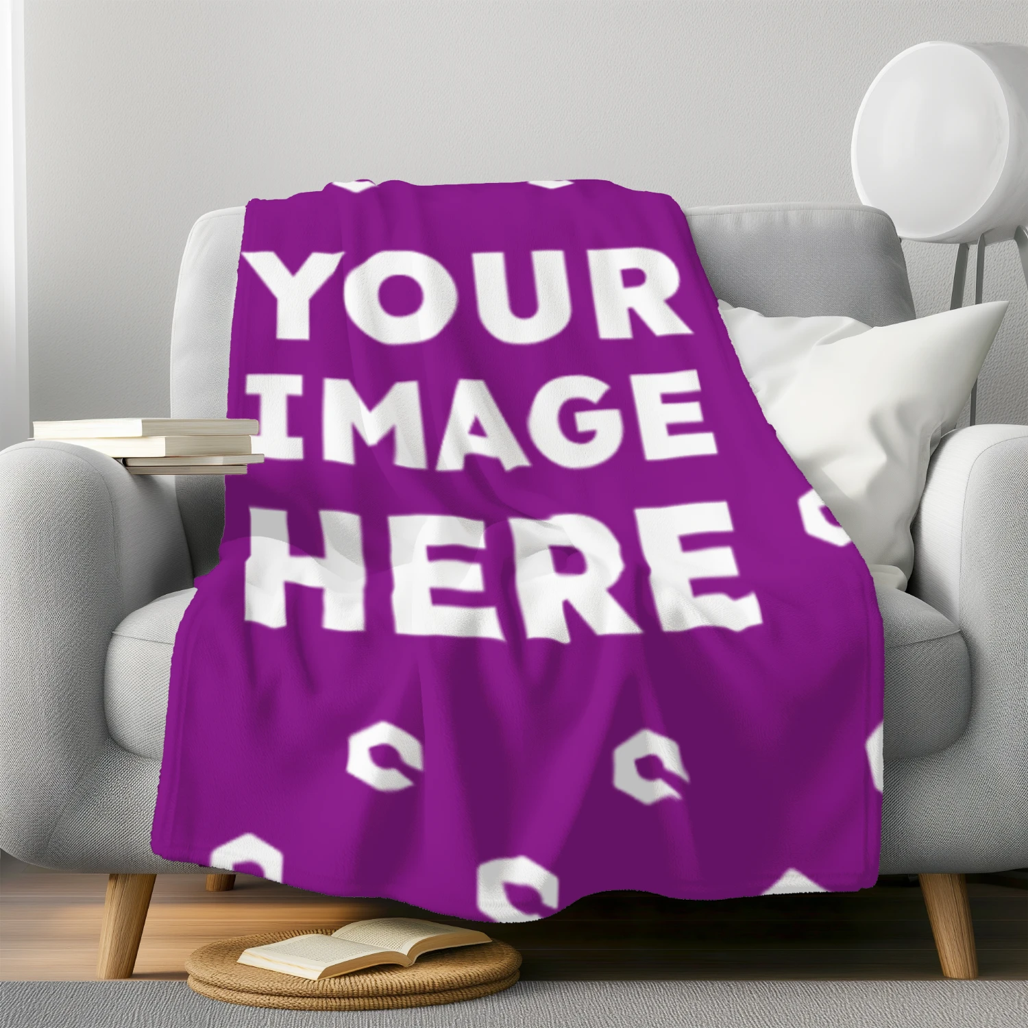 Purple Blanket Mockup Template #4238 + PSD | Use It Now