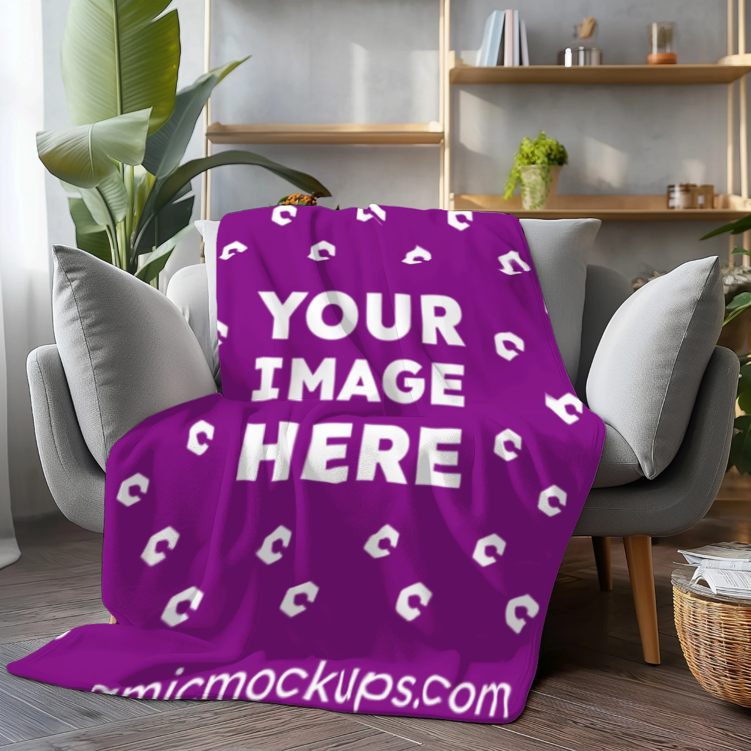 Purple Blanket Mockup Template