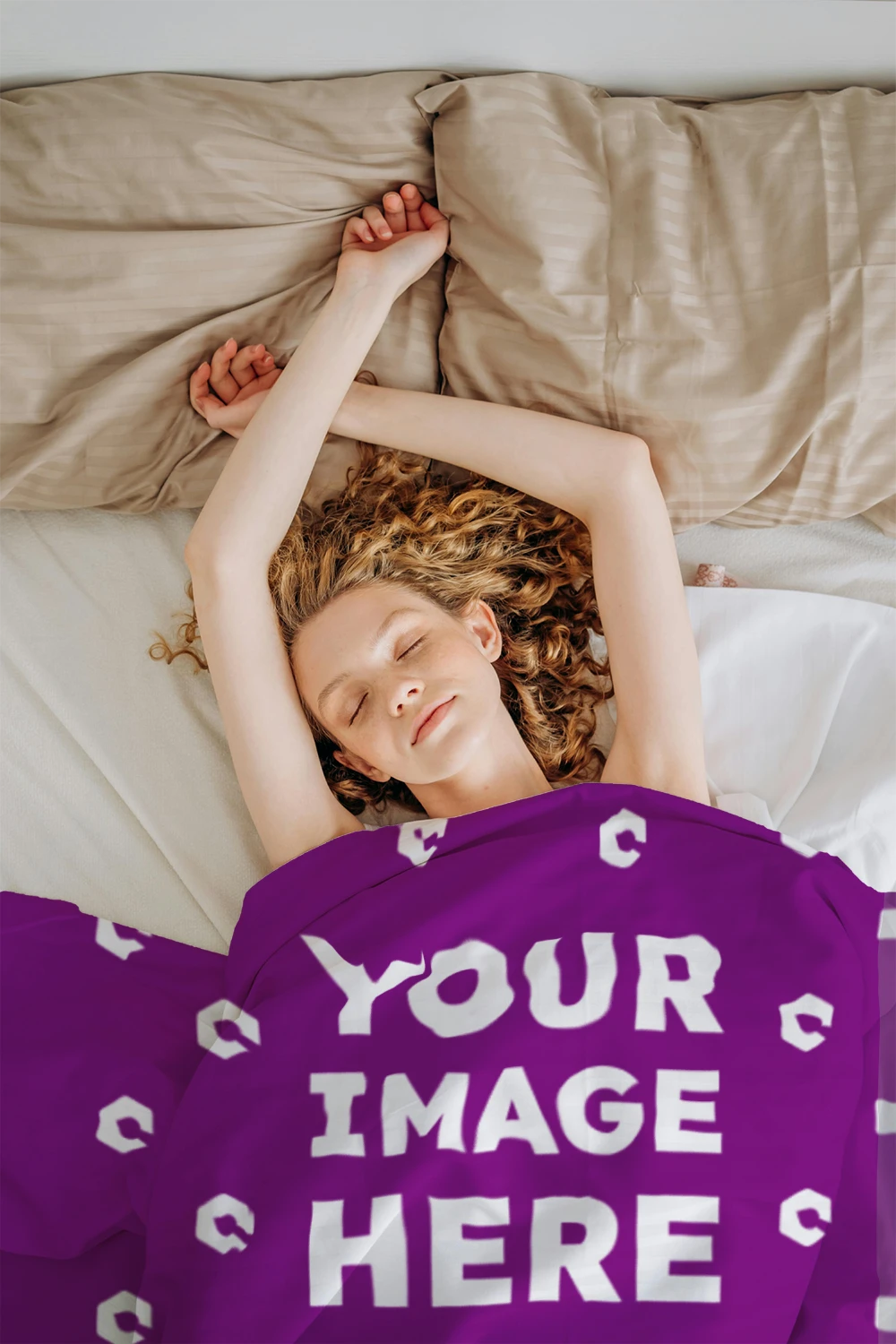 Purple Blanket Mockup Template #4260 + PSD | Use It Now