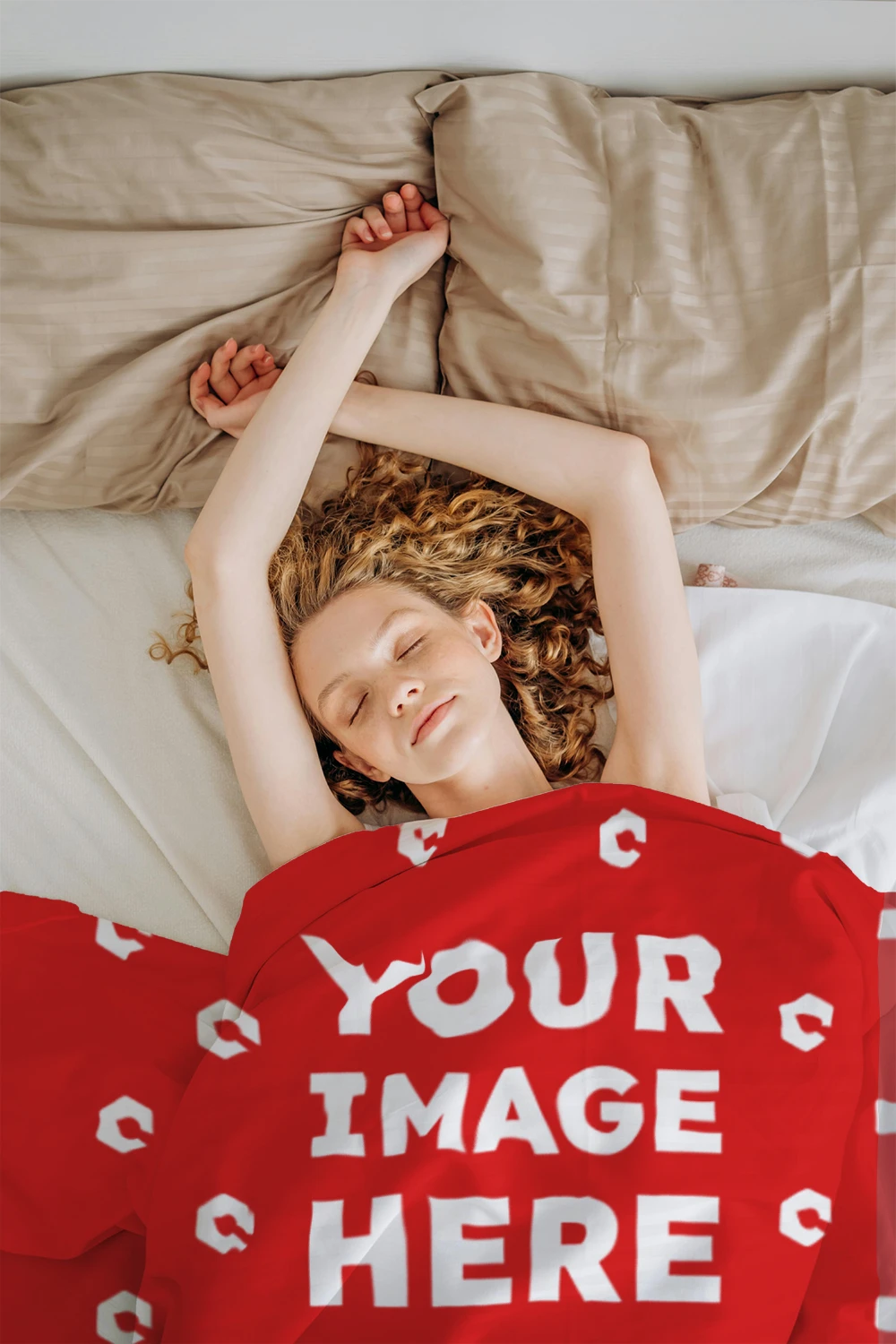 Red Blanket Mockup Template