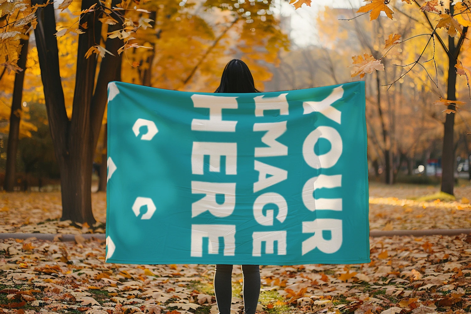 Teal Blanket Mockup Template #4217 + PSD | Use It Now