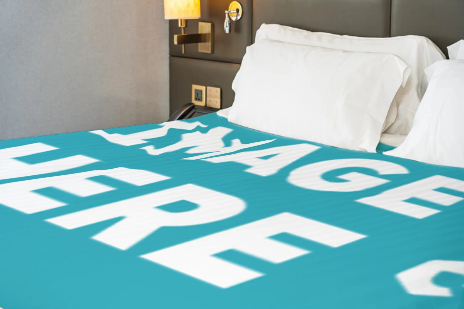 Teal Blanket Mockup Template #4219 + PSD | Use It Now