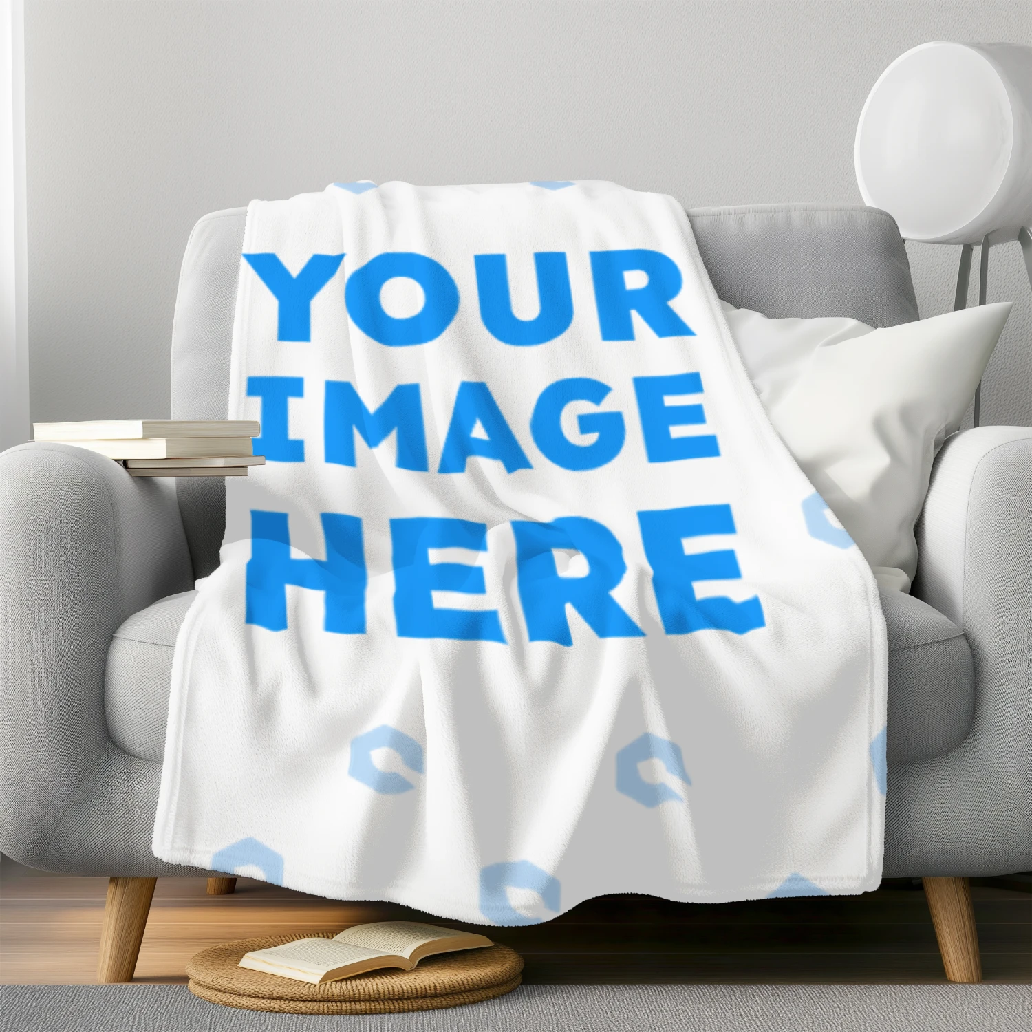 White Blanket Mockup Template #4238 + PSD | Use It Now