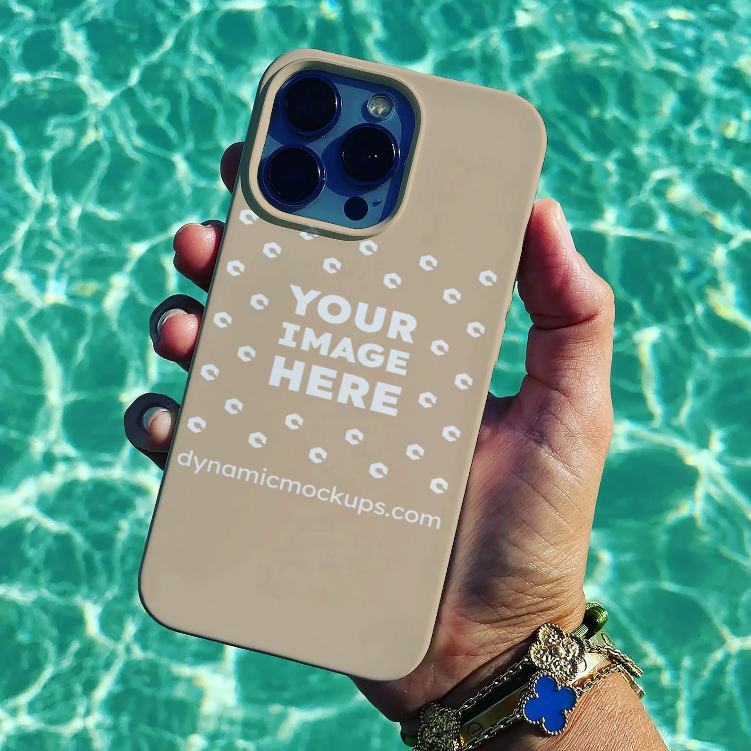 iPhone Beige Phone Case Mockup Template #3955 + PSD | Use It Now
