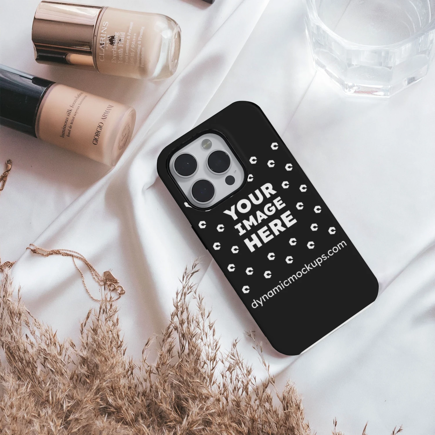 iPhone Black Phone Case Mockup Template #3946 + PSD | Use It Now