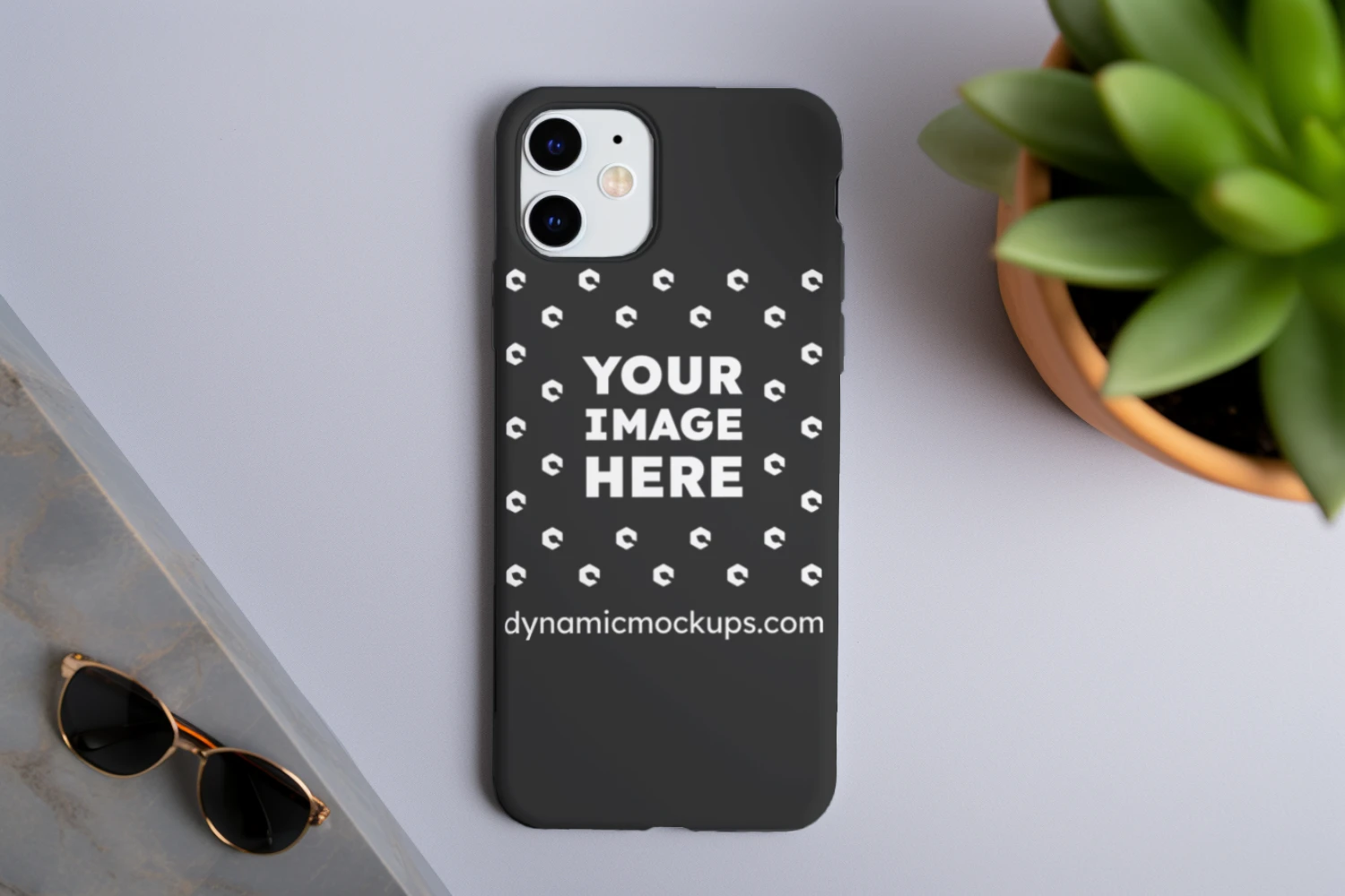 iPhone Black Phone Case Mockup Template #3958 + PSD | Use It Now