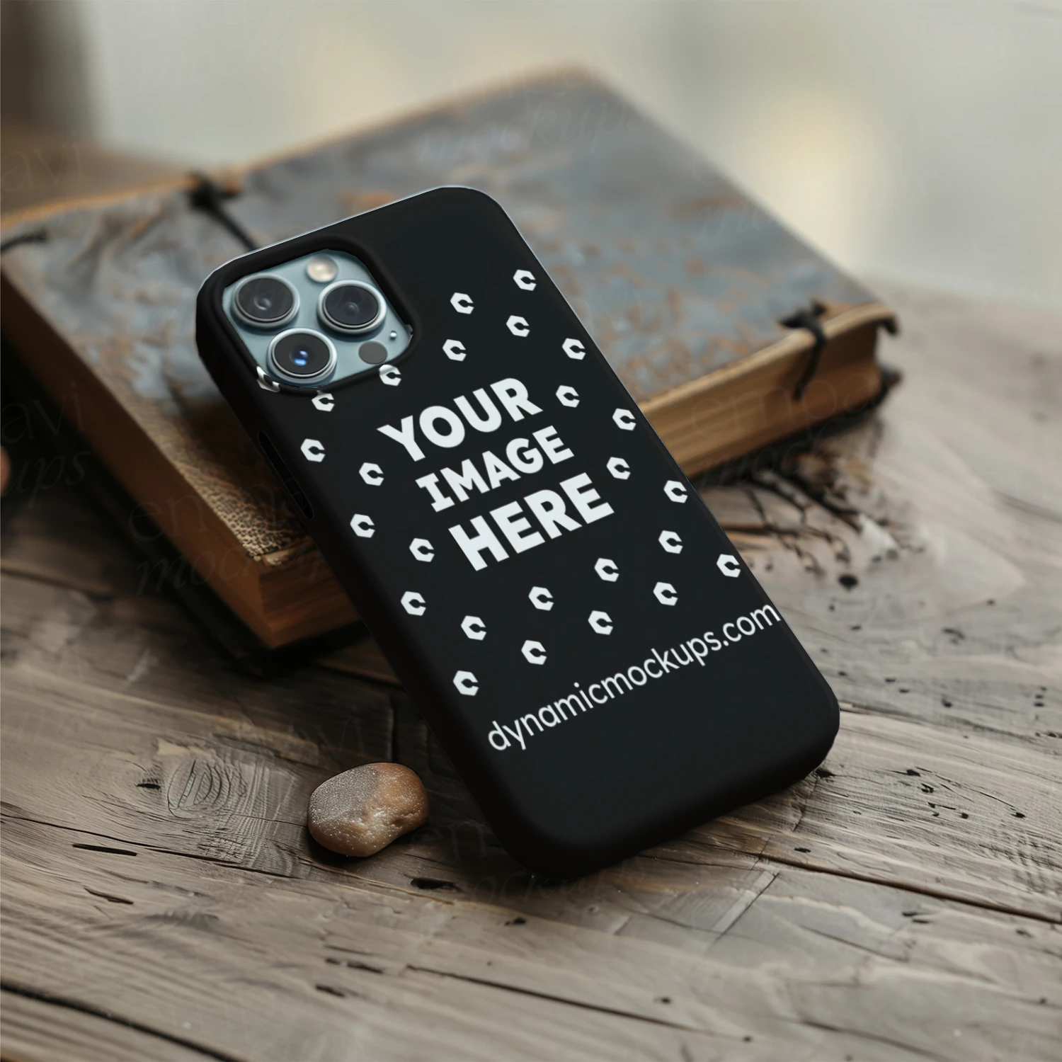 iPhone Black Phone Case Mockup Template #3990 + PSD | Use It Now