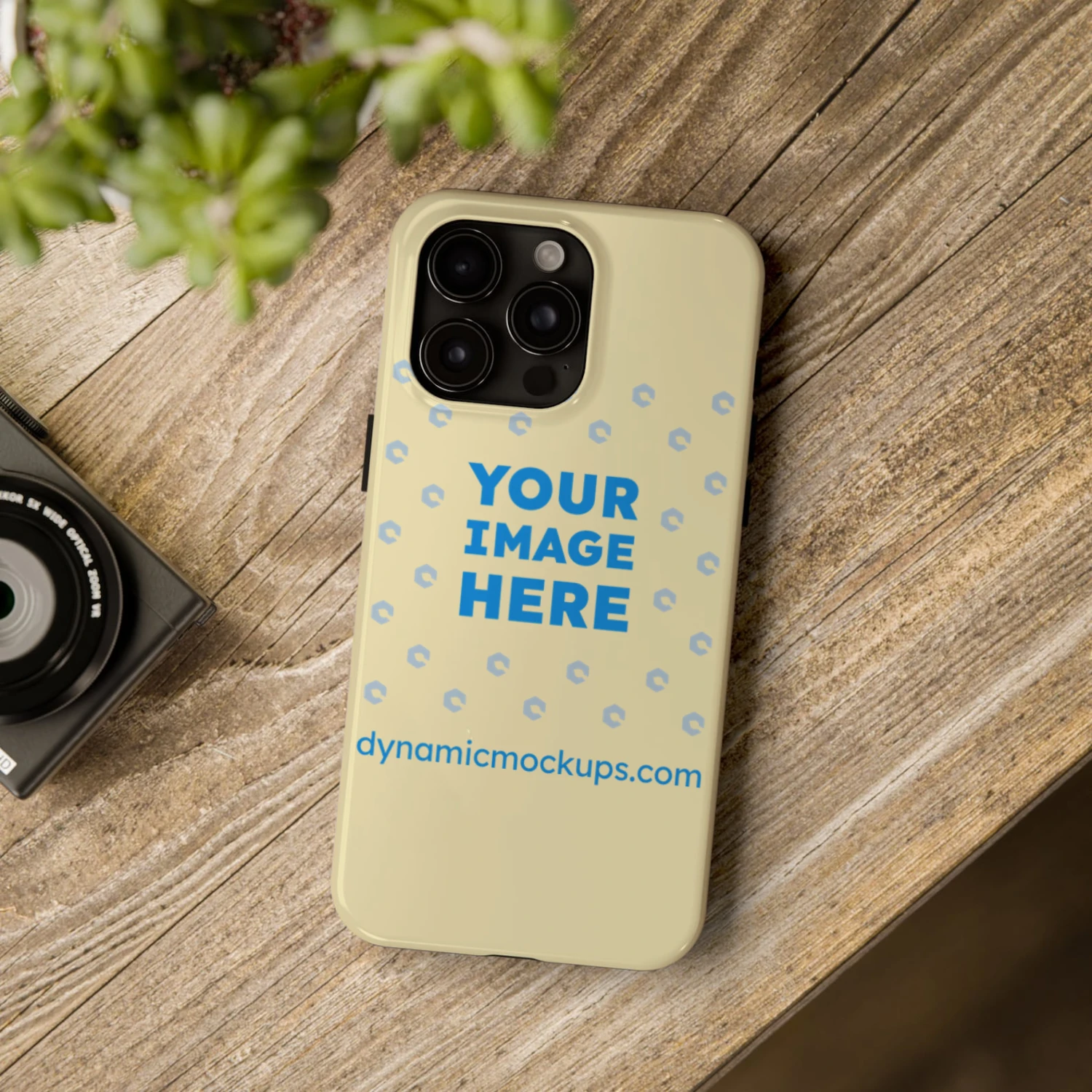 iPhone Cream Phone Case Mockup Template