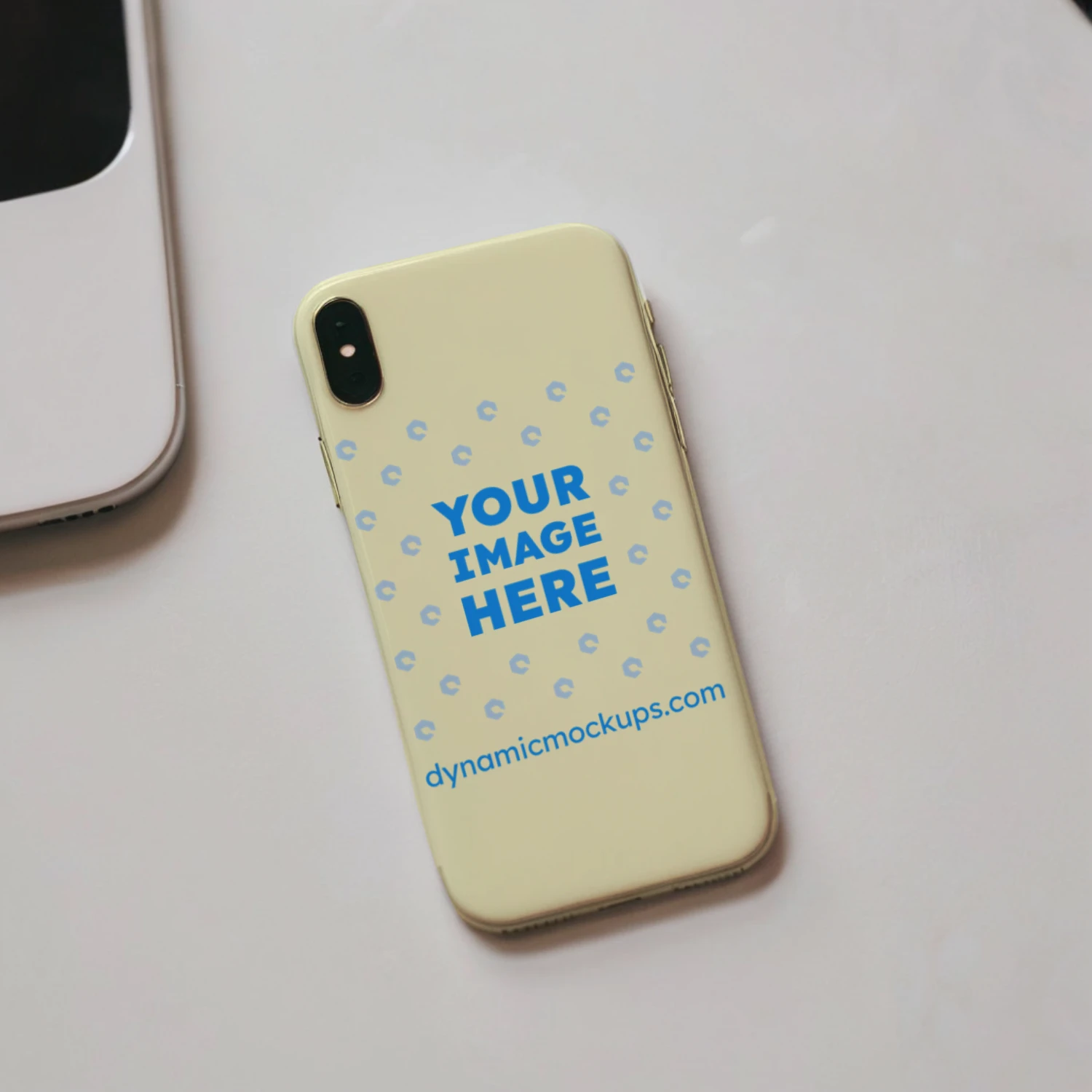iPhone Cream Phone Case Mockup Template