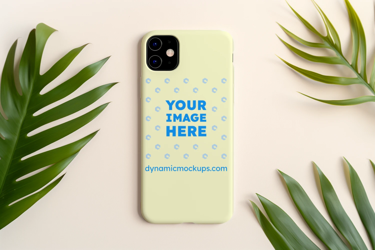 iPhone Cream Phone Case Mockup Template