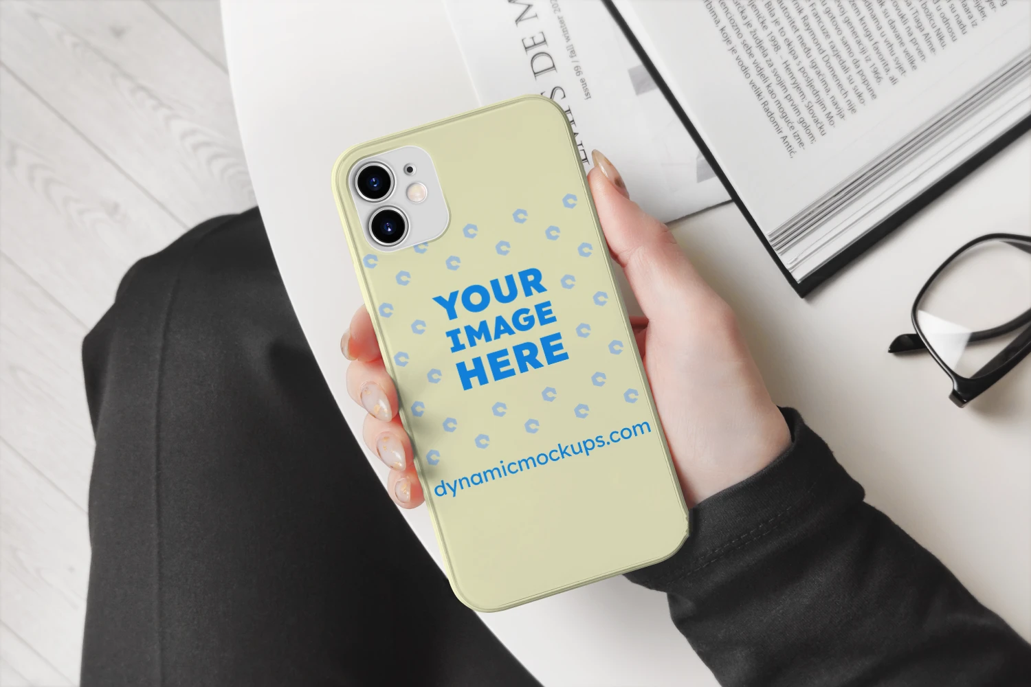 iPhone Cream Phone Case Mockup Template #3966 + PSD | Use It Now