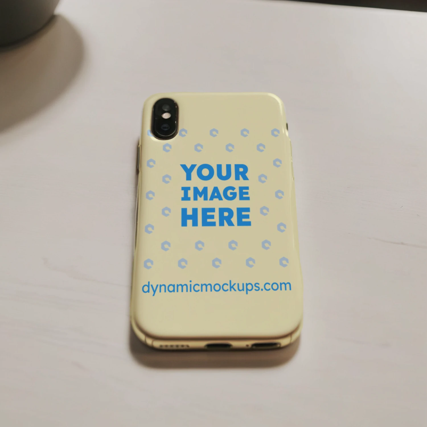 iPhone Cream Phone Case Mockup Template