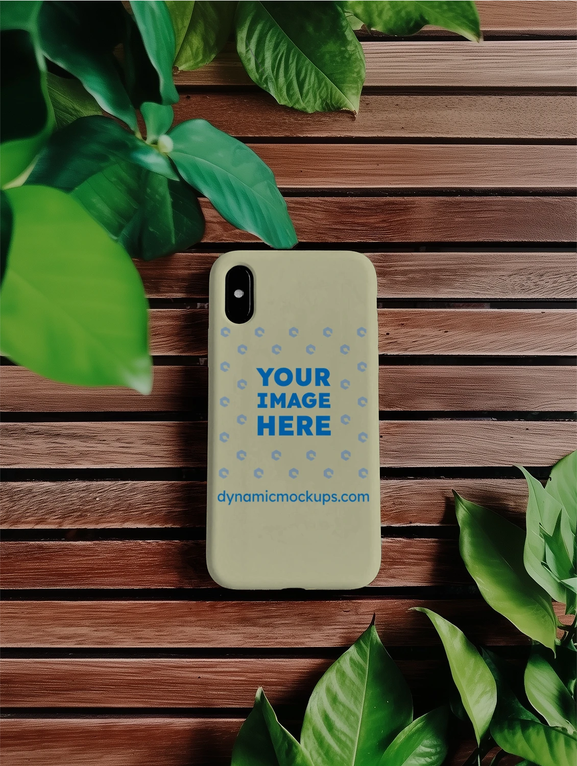 iPhone Cream Phone Case Mockup Template