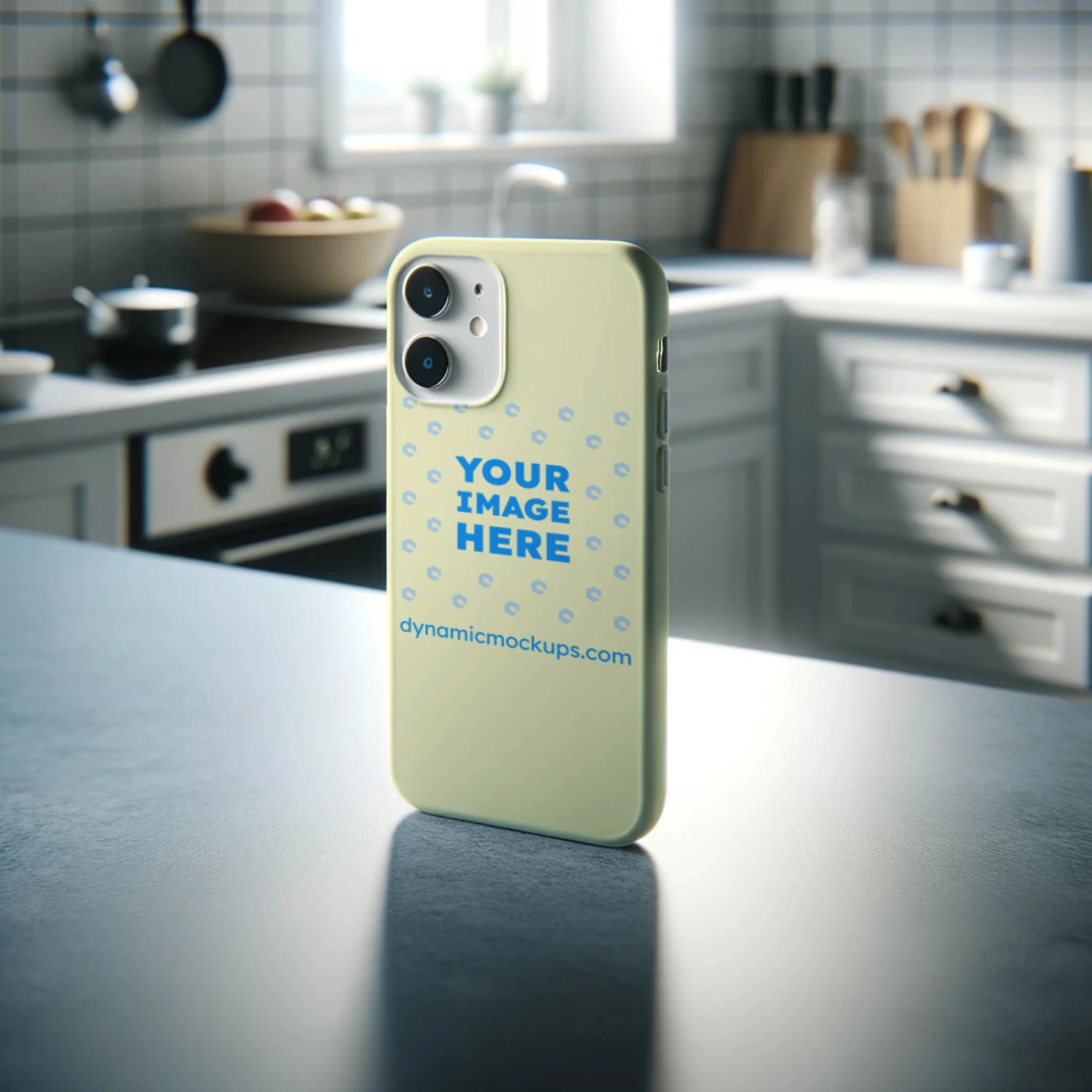 iPhone Cream Phone Case Mockup Template