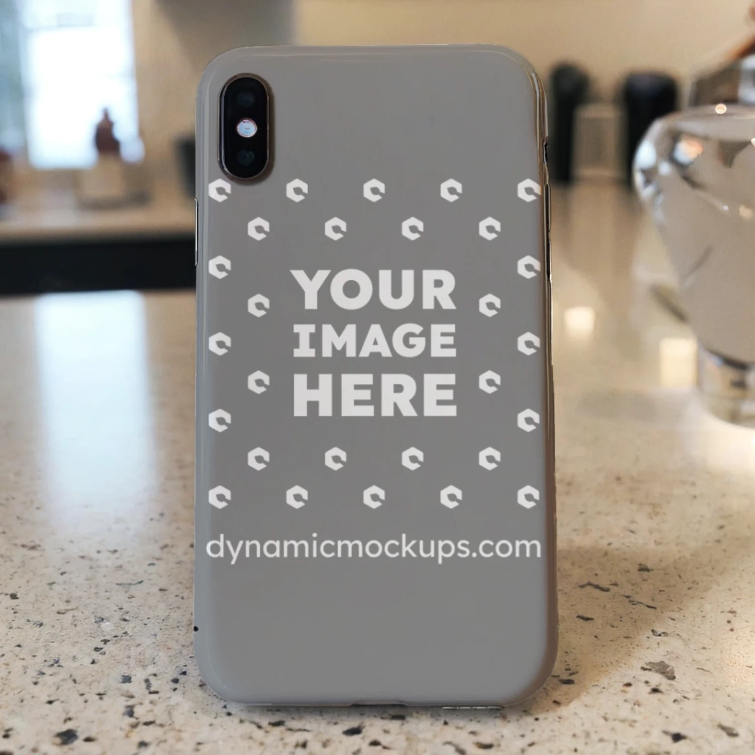 iPhone Gray Phone Case Mockup Template #3968 + PSD | Use It Now